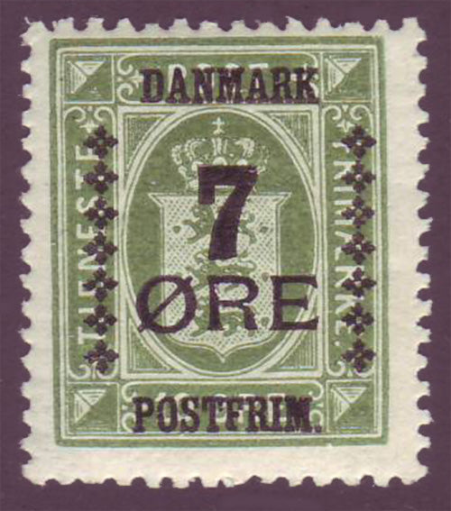DE01891 Denmark Scott # 189 F-VF MNH**. Official Stamps Overprinted 19 ...