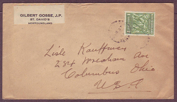 Newfoundland Letter to USA - 1932 – Northwind Stamps